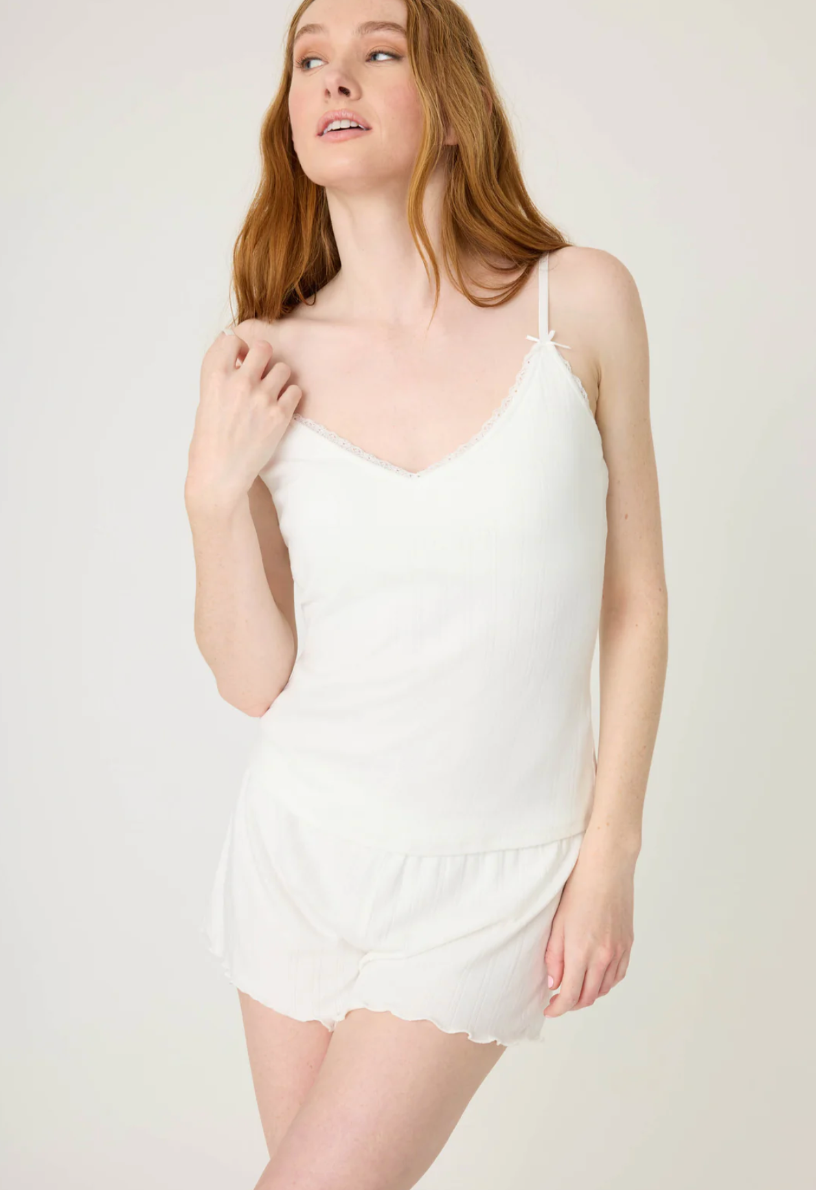 Pointelle Essentials Solid Ivory Camisole – liliesandlace.co
